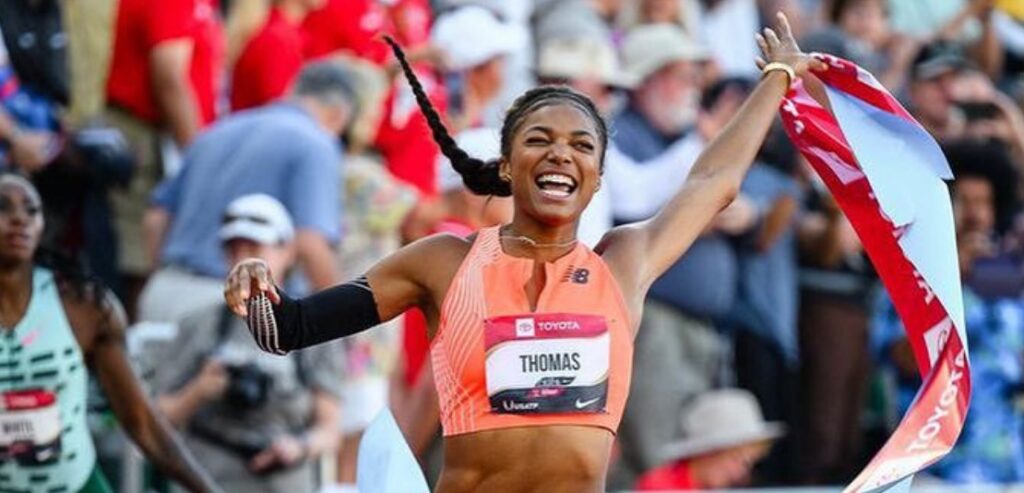 National Champ Gabby Thomas Lands First Place In Women's 200m Race, Sha ...